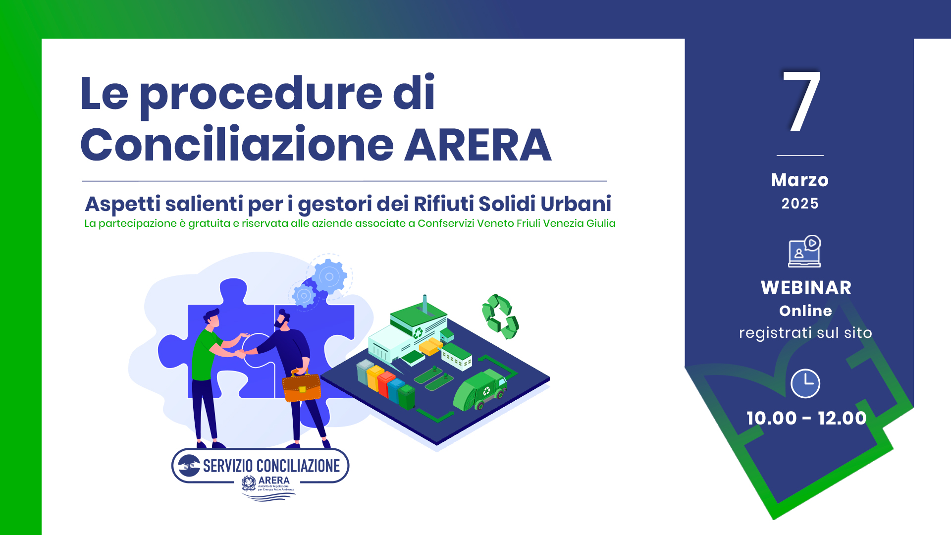 7 marzo 2025 | Webinar: Le procedure di conciliazione ARERA ...